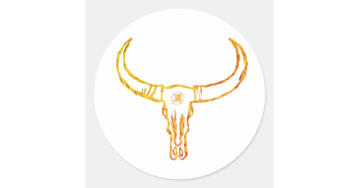 Bull Skull Gold Sticker | Zazzle