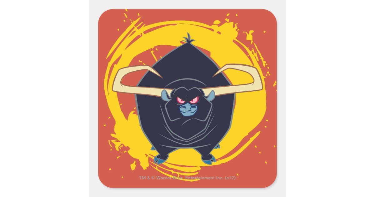 Bull Smiling Square Sticker | Zazzle