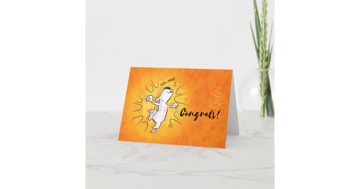 Bull Terrier Cartoon Card "Congratulations" | Zazzle