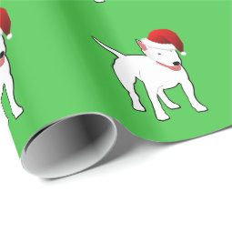 Bull Terrier Christmas Wrap Wrapping Paper | Zazzle