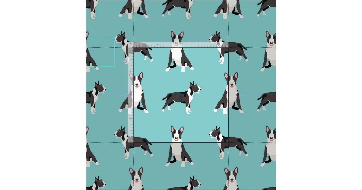 bull terrier dog turquoise fabric | Zazzle