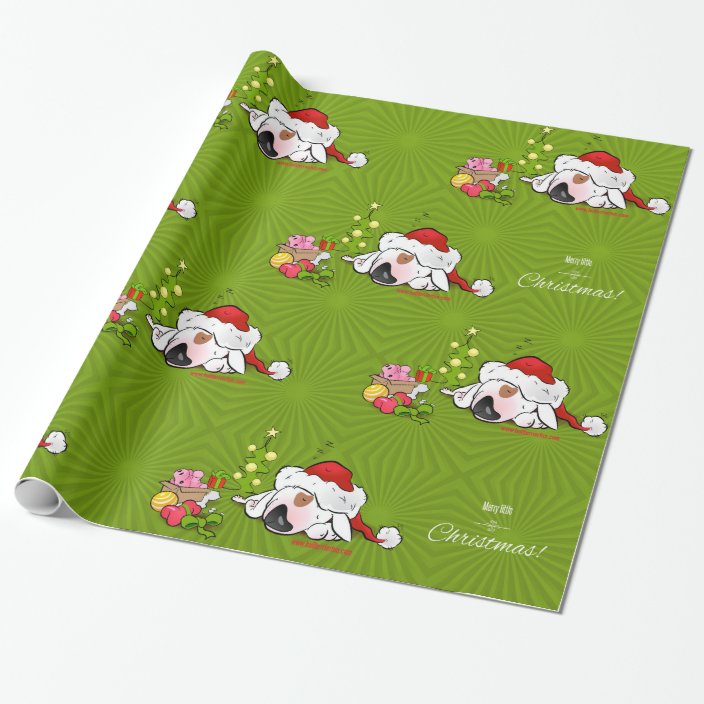 Bull Terrier Wrapping Paper "Merry Christmas" | Zazzle.com
