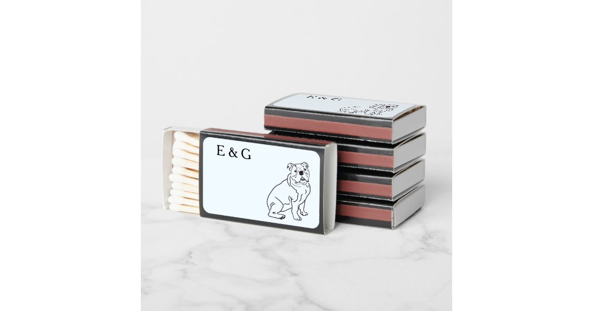 Bulldog Bulk Wedding Favors Matchbox Matchbox Matchboxes | Zazzle