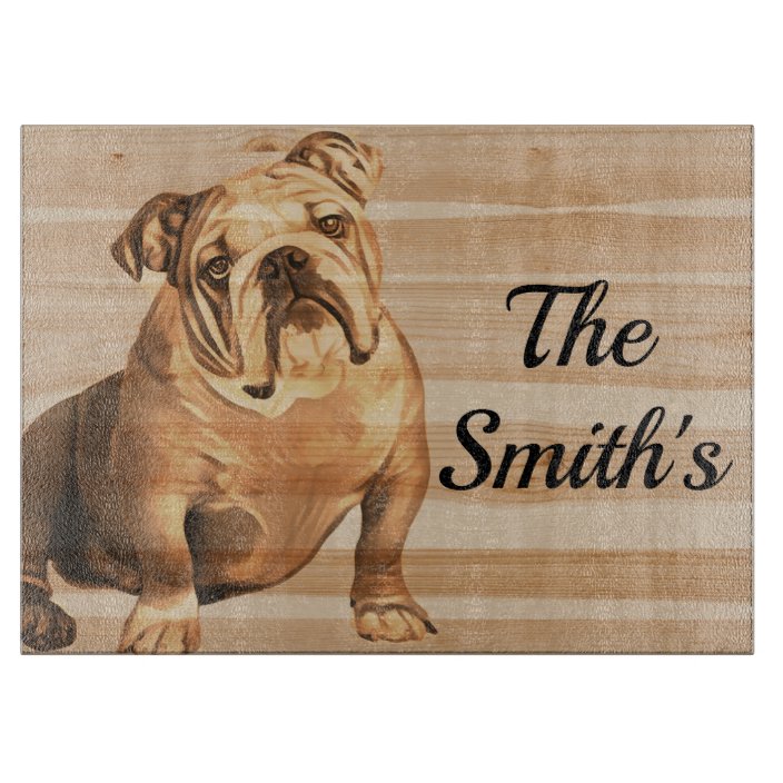 Bulldog Bull Dog Wood grain Cutting Board | Zazzle.com