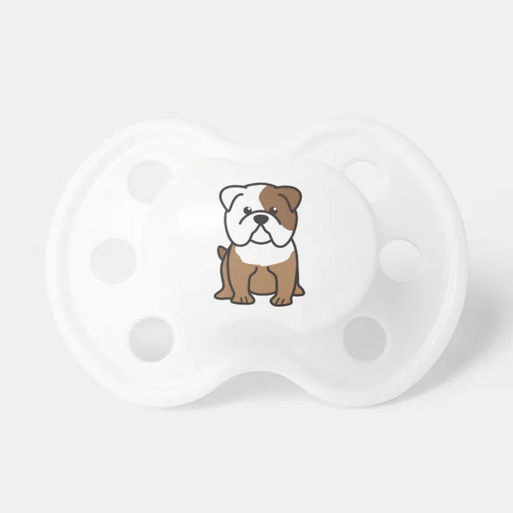Bulldog Dog Cartoon Pacifier | Zazzle