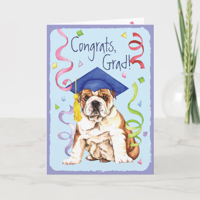 Bulldog Graduate Card | Zazzle