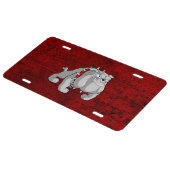 BULLDOG GRAY CARTOON LICENSE PLATE | Zazzle