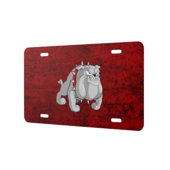 BULLDOG GRAY CARTOON LICENSE PLATE | Zazzle