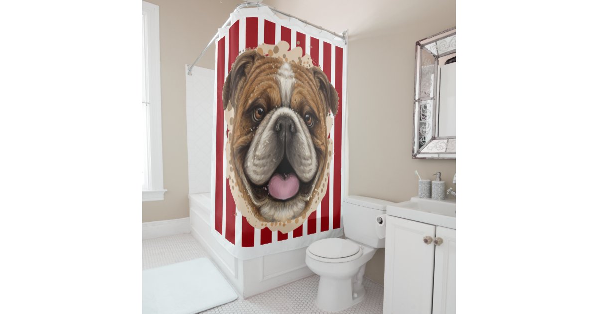 Bulldog Shower Curtain | Zazzle