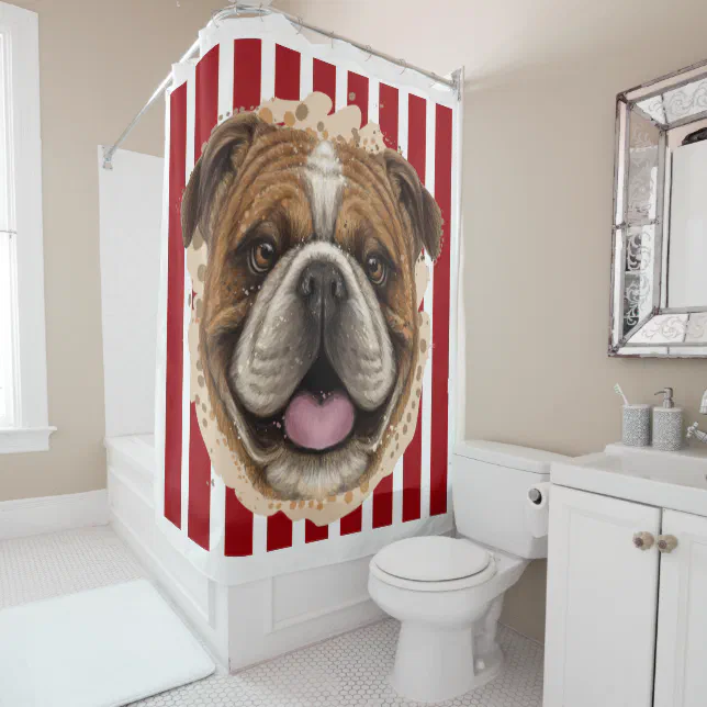 Bulldog Shower Curtain | Zazzle