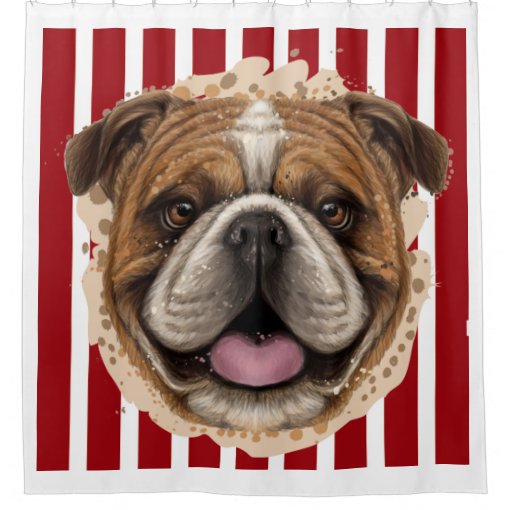 Bulldog Shower Curtain | Zazzle