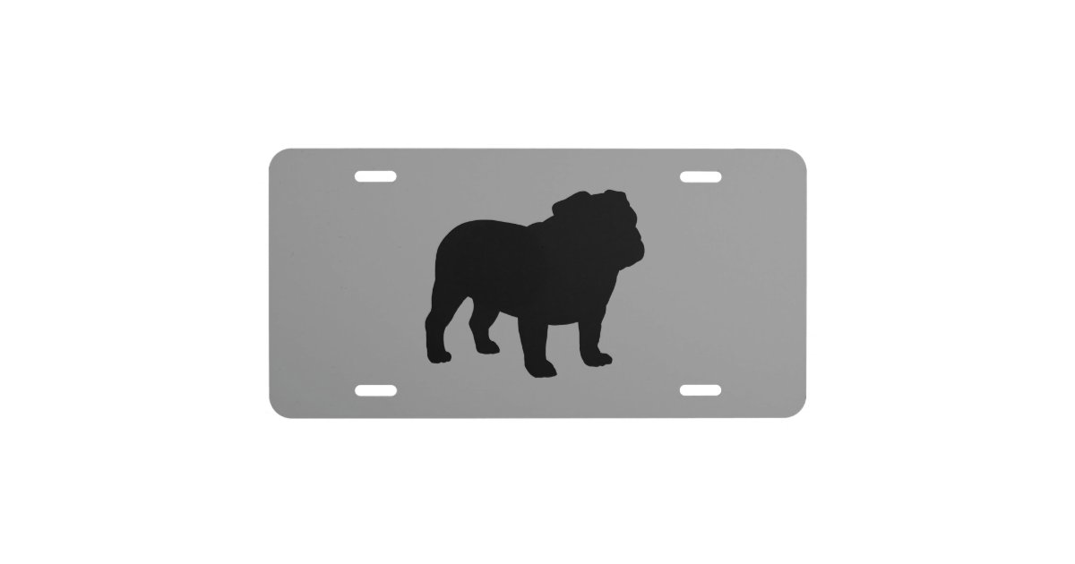 Bulldog Silhouette License Plate | Zazzle