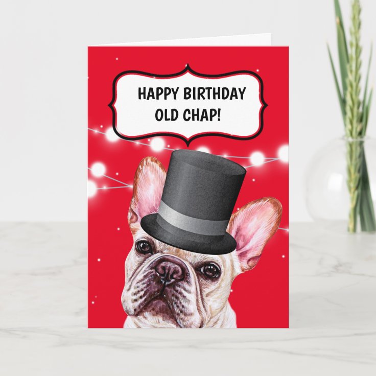 Bulldog wearing top hat British old chap humor Card | Zazzle