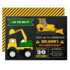 Heavy Equipment Theme Kids Party Invitation | Zazzle.com