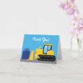 Bulldozer Cute 1st Birthday Party Construction Card | Zazzle