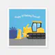 Bulldozer Cute 1st Birthday Party Construction Napkins | Zazzle