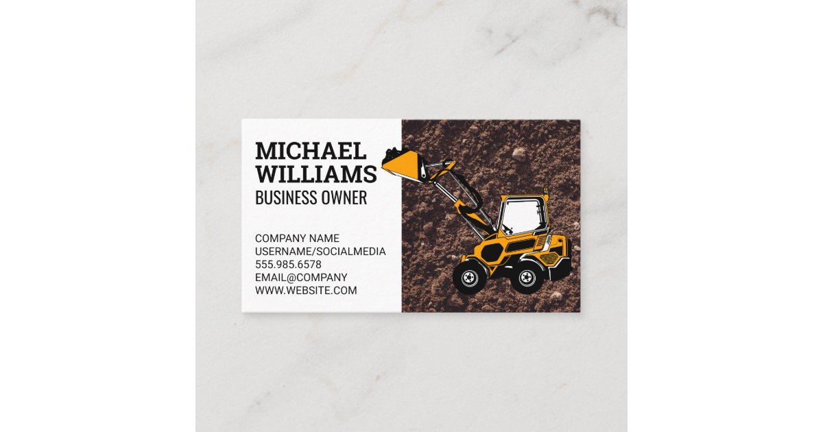 Bulldozer | Earthmover Business Card | Zazzle