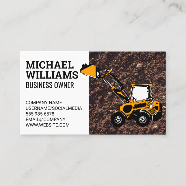 Bulldozer | Earthmover Business Card | Zazzle
