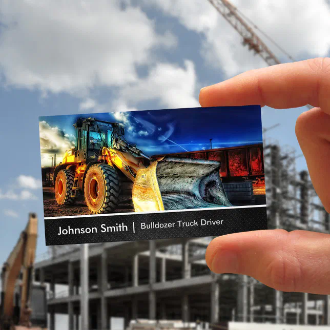 Bulldozer Excavator - Construction Truck Driver Business Card | Zazzle
