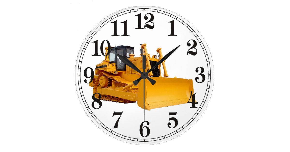 Bulldozer image for Wall Clock | Zazzle.com