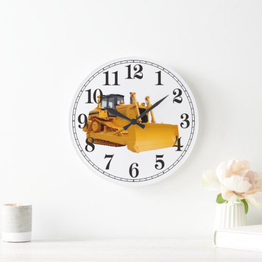Bulldozer image for Wall Clock | Zazzle