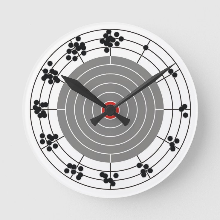 Bullet holes around the target, one hole per hour round clock | Zazzle