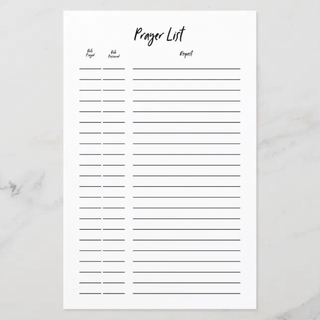 Bullet Journal Prayer Request List Planner Insert | Zazzle