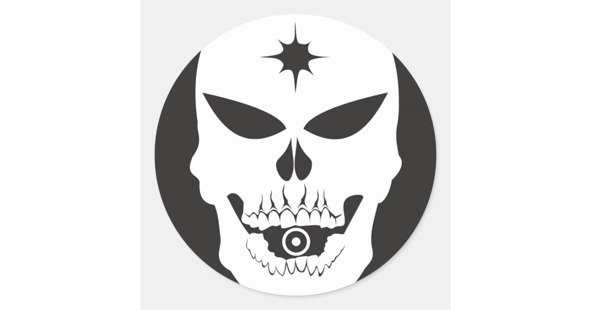 Bullet Skull Classic Round Sticker | Zazzle