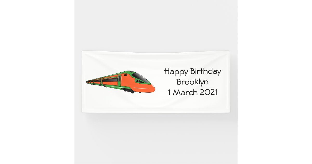 Bullet train cartoon illustration banner | Zazzle