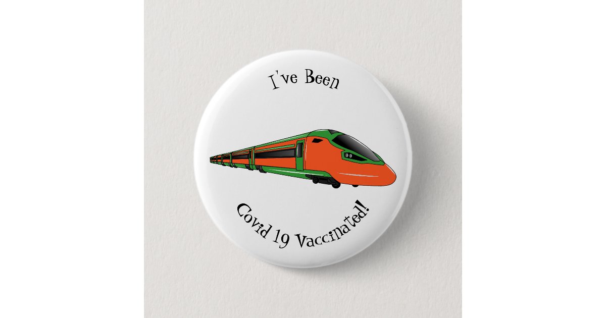 Bullet train cartoon illustration button | Zazzle