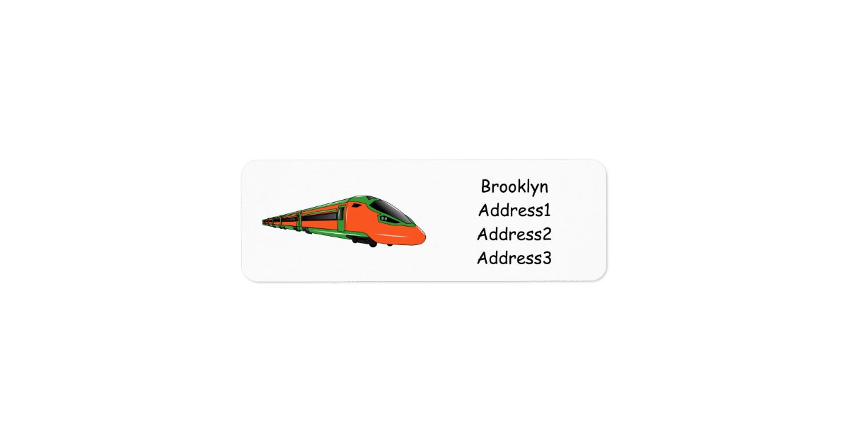 Bullet train cartoon illustration label | Zazzle