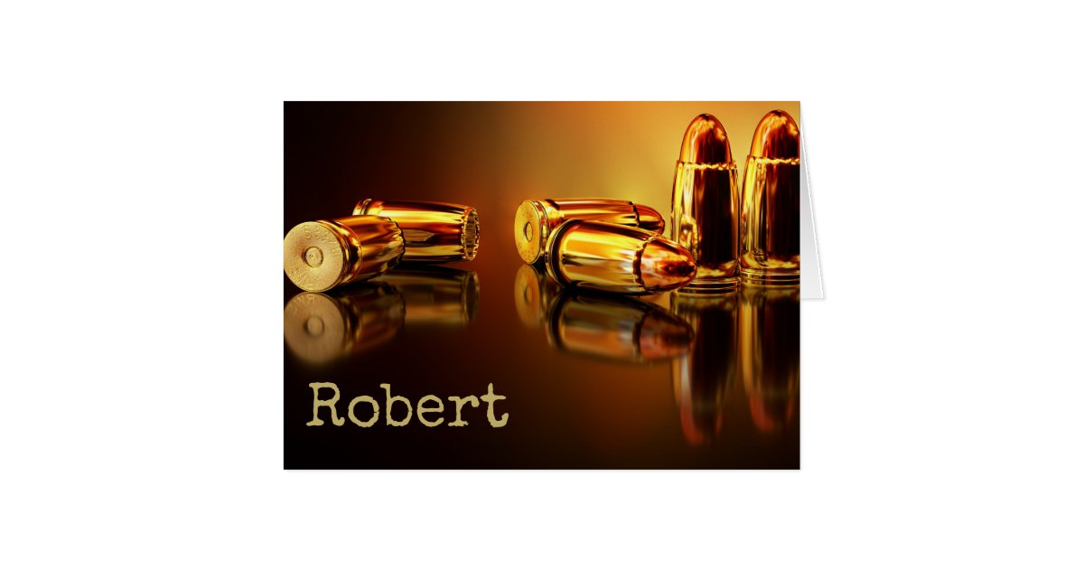 Bullets and cartridges shooting birthday card | Zazzle.com