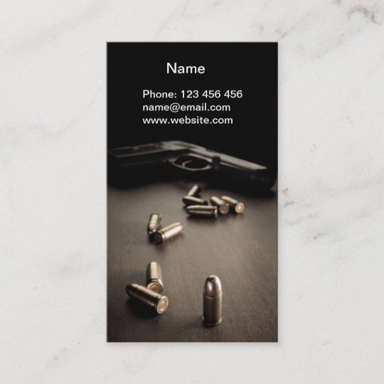 bullets and handgun business card | Zazzle.com