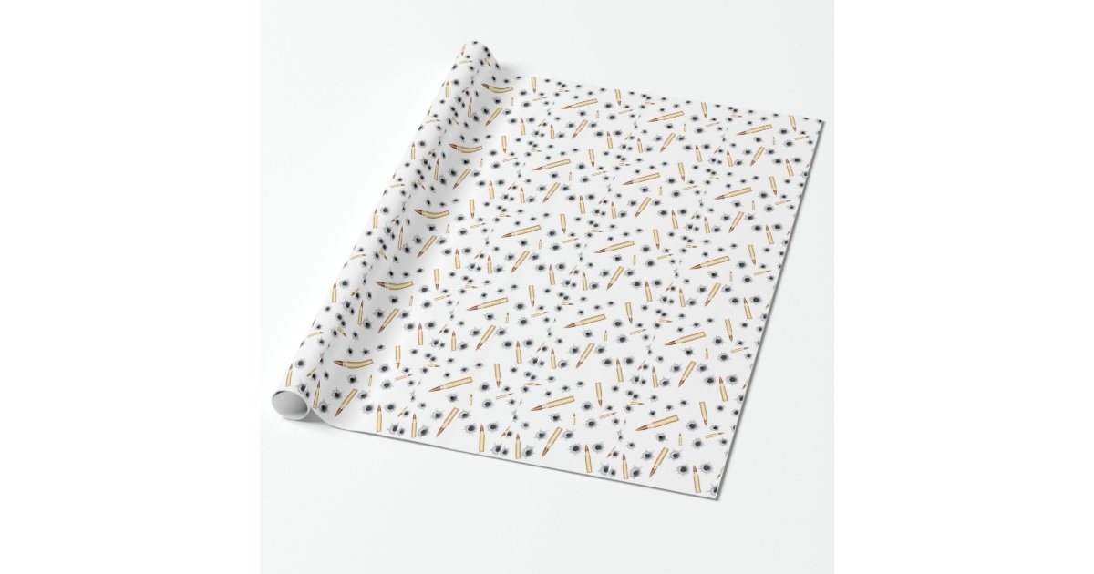 BULLETSNBULLETHOLES.png Wrapping Paper | Zazzle
