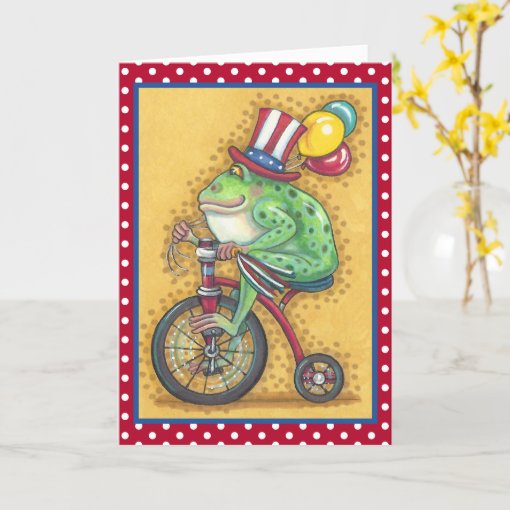 BULLFROG 4TH OF JULY, FROG GREETING CARD Verse | Zazzle