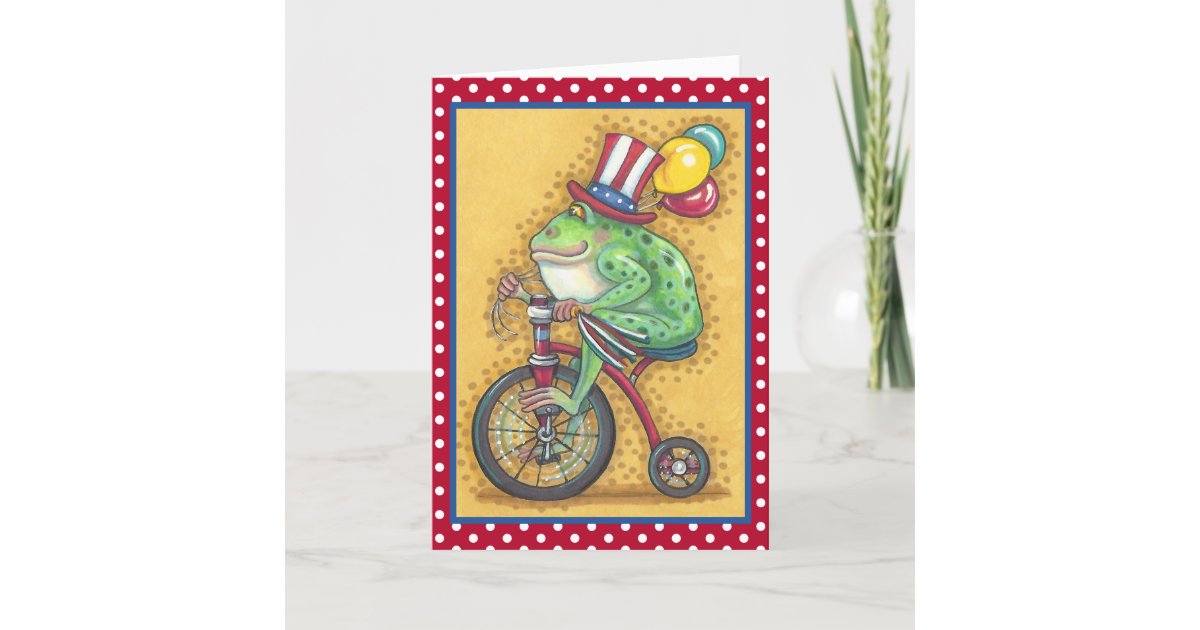 BULLFROG 4TH OF JULY, FROG GREETING CARD Verse | Zazzle