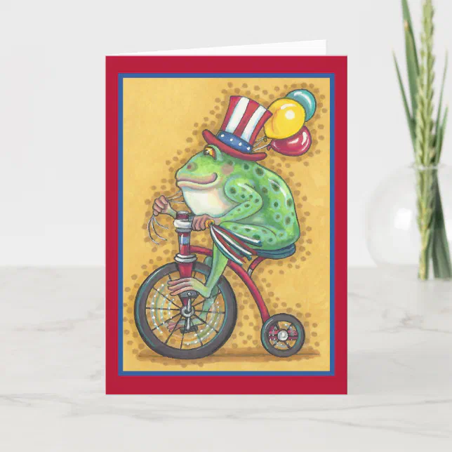 BULLFROG 4TH OF JULY, FROG GREETING CARD Verse | Zazzle