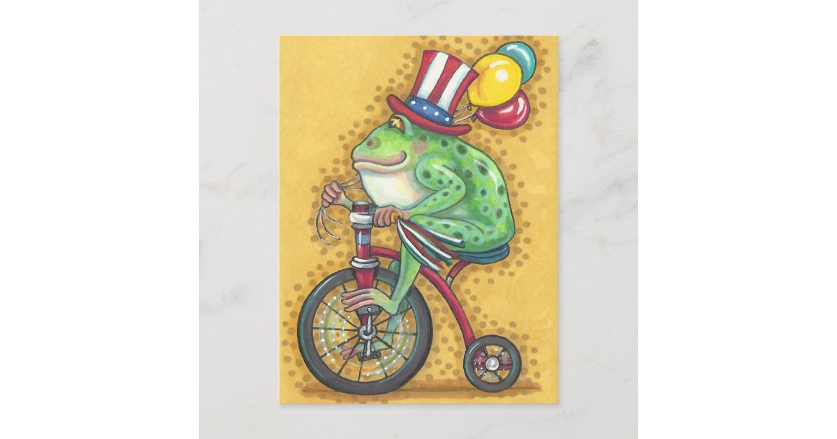BULLFROG 4TH OF JULY, FROG HOLIDAY POSTCARD | Zazzle
