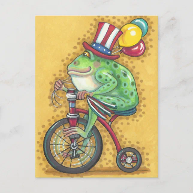 BULLFROG 4TH OF JULY, FROG HOLIDAY POSTCARD | Zazzle