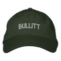 bullitt in green embroidered baseball cap | Zazzle