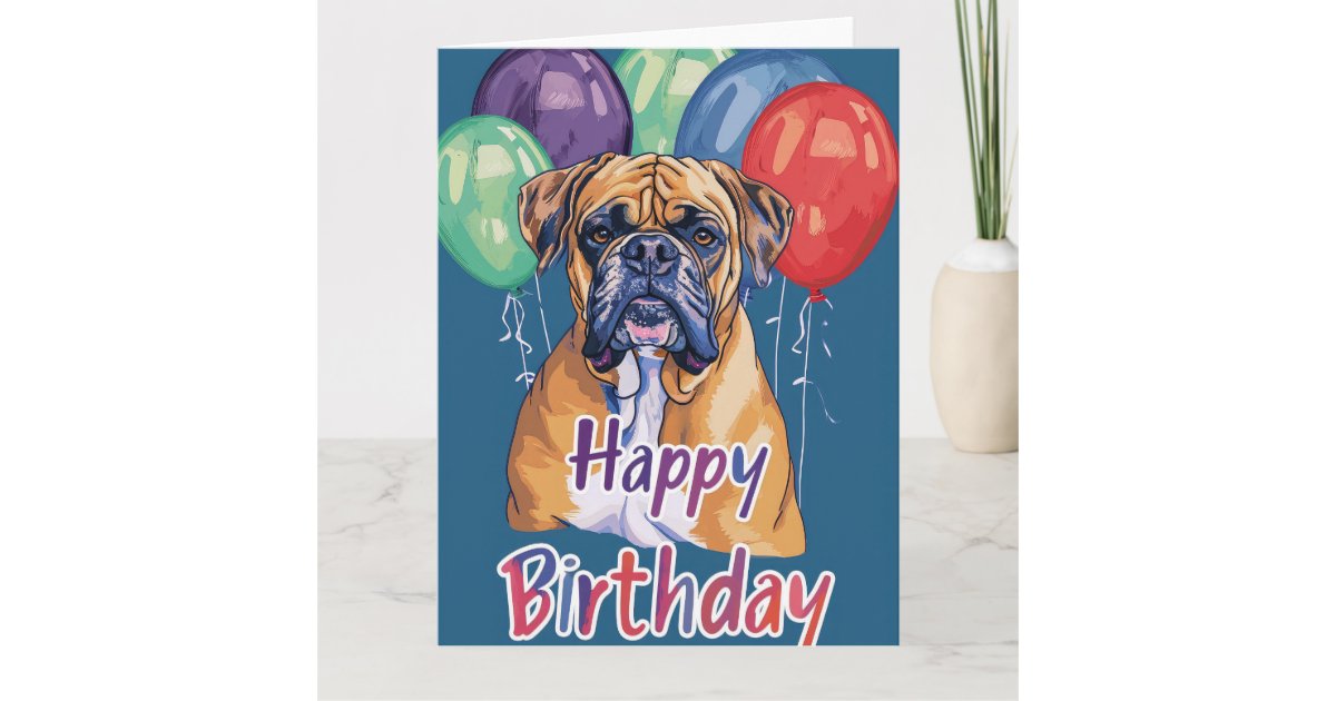 Bullmastiff Birthday Card | Zazzle