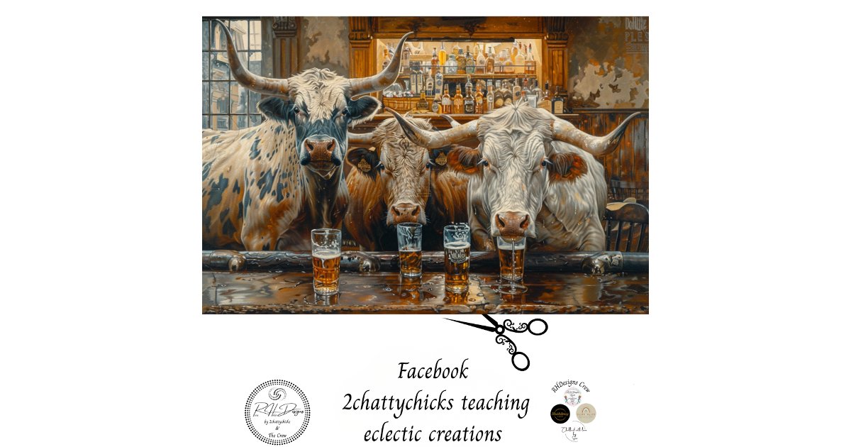 Bulls-Cows in a Western Saloon Decoupage Tissue Paper | Zazzle