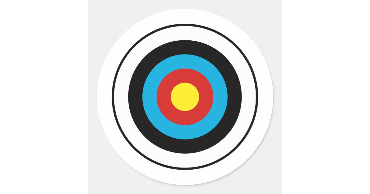 Bullseye Target Design Classic Round Sticker | Zazzle