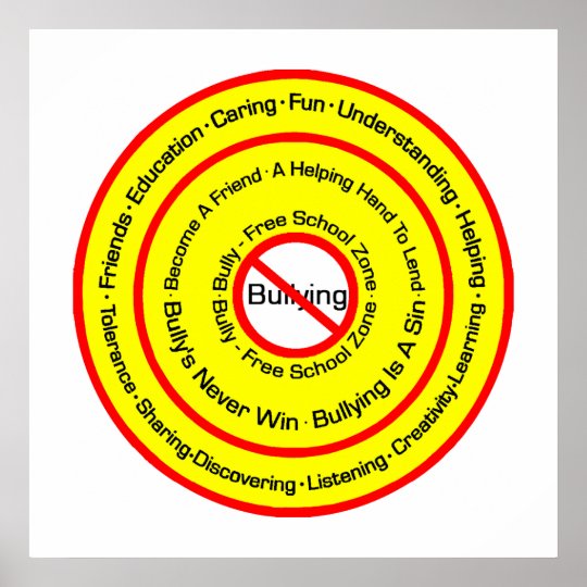 Bully Free School Zone Poster | Zazzle.com