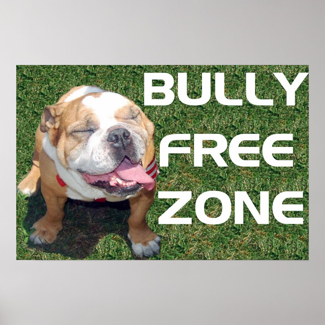 BULLY FREE ZONE 52" x 35" poster | Zazzle