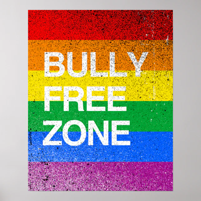 BULLY FREE ZONE -.png Poster | Zazzle