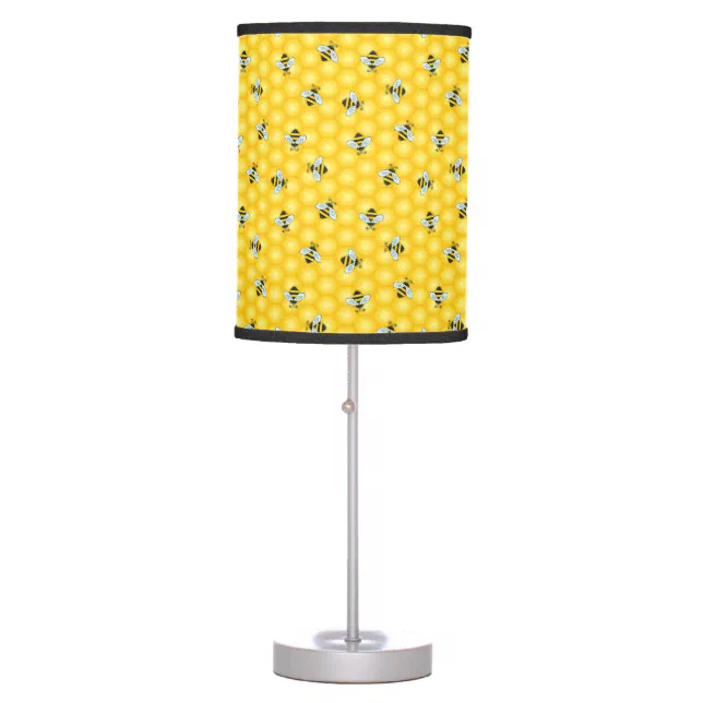 Bumble Bee and Honeycomb Pattern Table Lamp | Zazzle