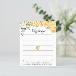 Bumble bee baby shower bingo. Bee baby bingo game | Zazzle