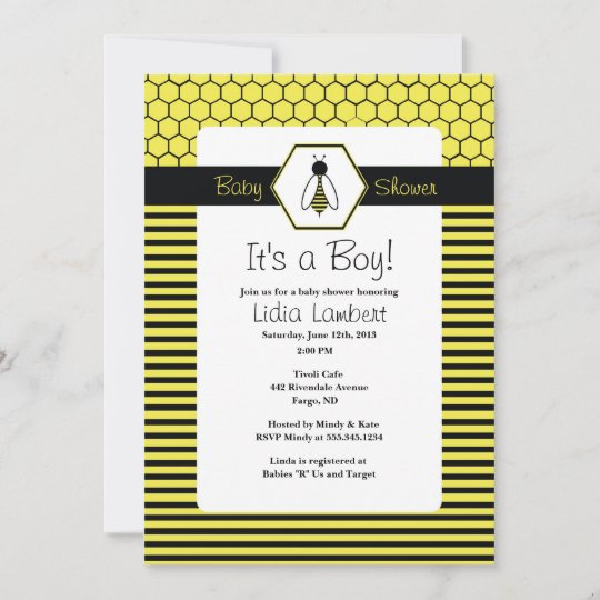 Bumble Bee Baby Shower Invitation | Zazzle.com