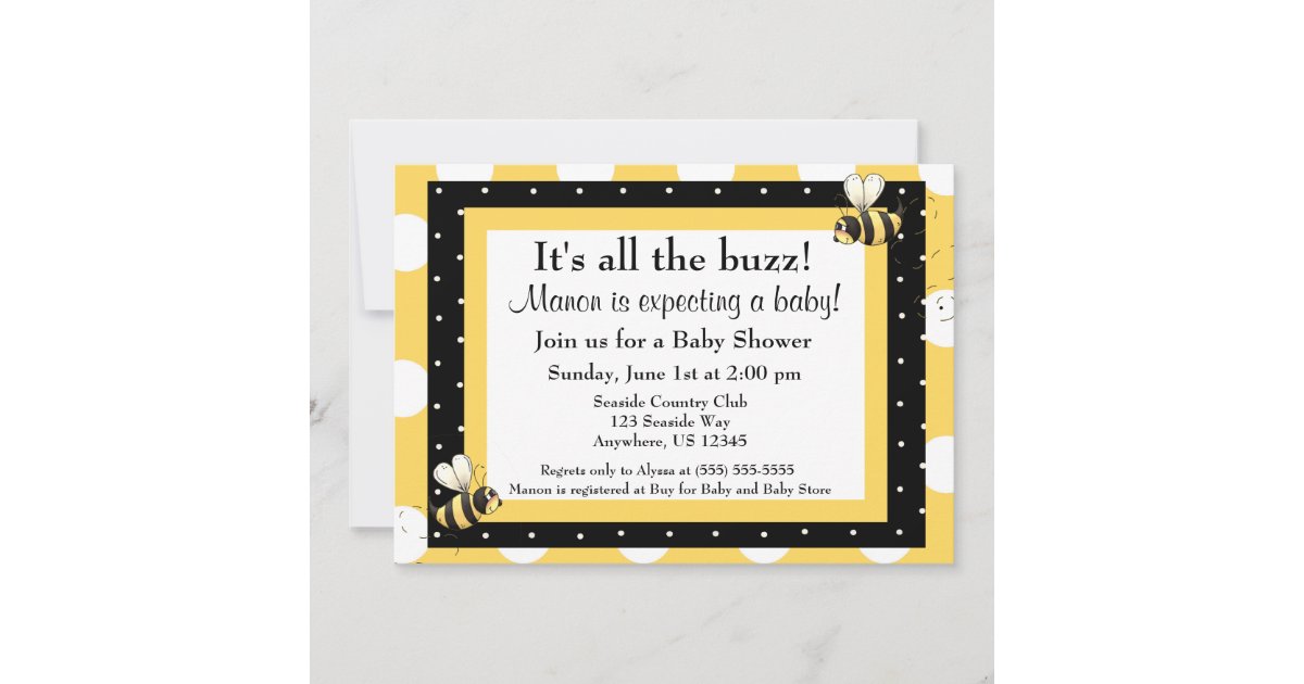 Bumble Bee Baby Shower Invitation | Zazzle